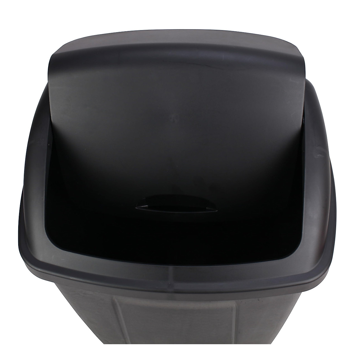 13 Gallon Trash Can, Plastic Swing Top Kitchen Garbage Trash Can, Black