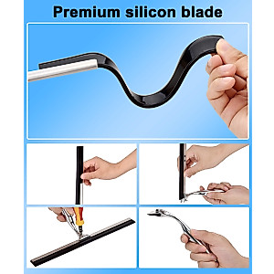 Aliglow All Purpose Stainless Steel Squeegee for Glass Shower Doors, Car Window, Home Mirrors, Bathroom Shower Cleaner Wiper 10 inches