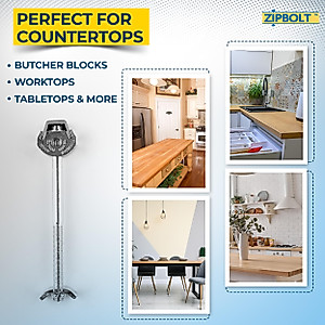 Zipbolt 10.800 Countertop Miter Connector — 5 Piece Joint Fastener Drawbolt Pack with 5mm Hex Bit for Joining Countertops, Butcher Blocks, Furniture, and More - Single-Handed Tightening