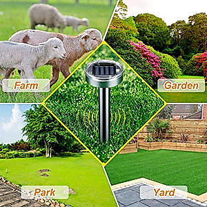 Mole Repellent Solar Powered 8 Pack Sonic Mole Deterrent Spikes,Snake Gopher Vole Repellent for Lawn Garden & Yard Gopher Deterrent,Groundhog Repeller