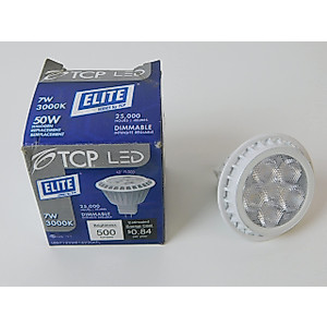 TCP LED712VMR16V30KFL MR16 LED Lamp 7 Watt 2-Pin GU5.3 Base 500 Lumens 82 CRI 3000K Halogen White Elite