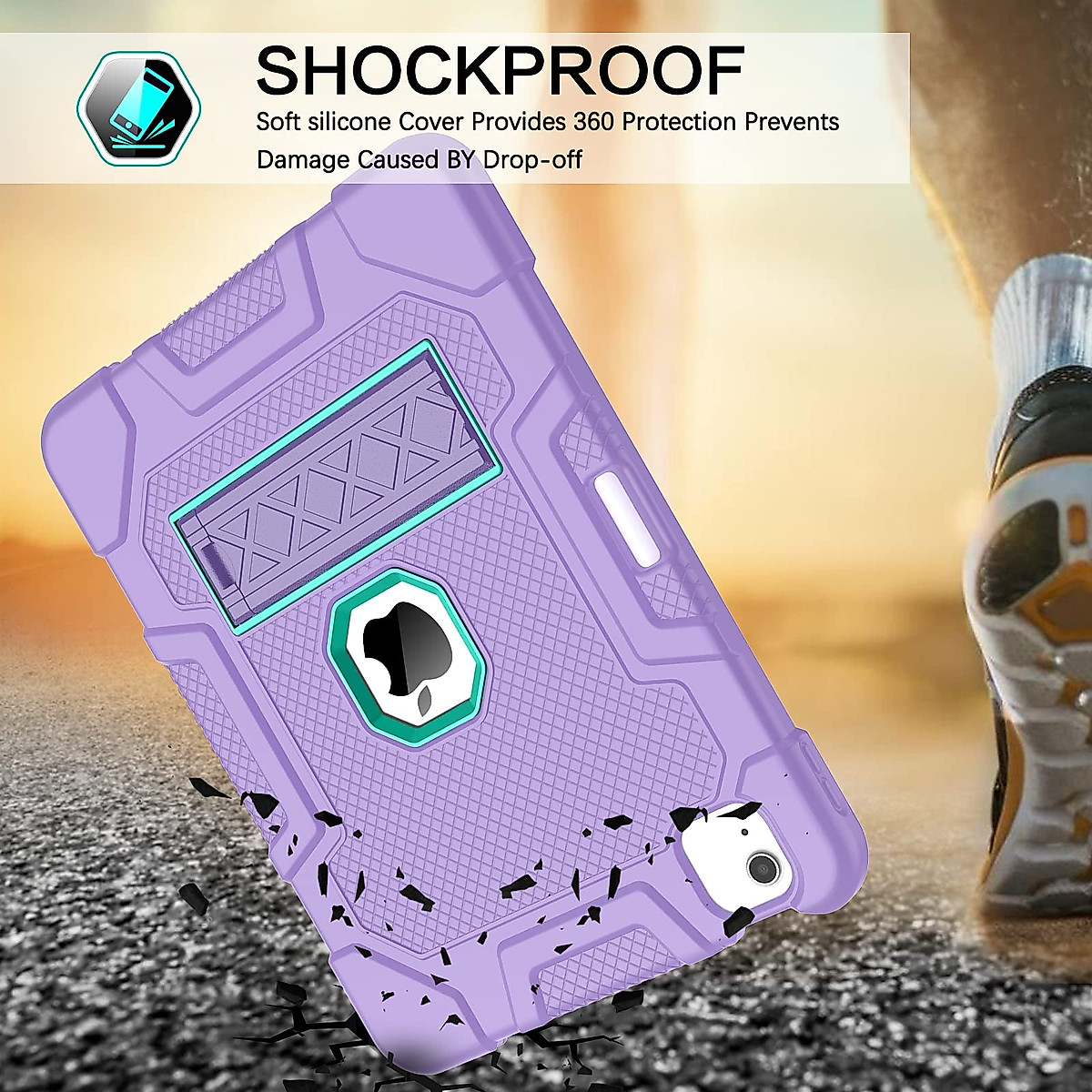 BENTOBEN iPad Air 5/4 Case, 10.9" Tablet Cover with Kickstand, Pencil Holder, Magnetic Closure for Kids, Purple