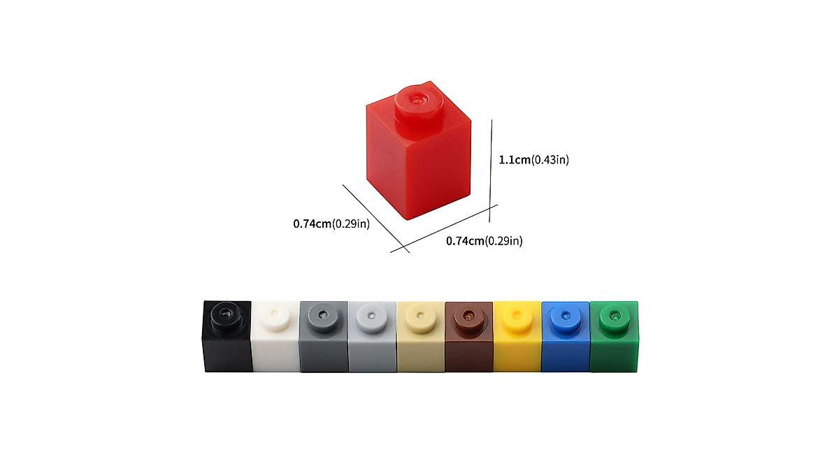 Feleph 1x1 Bricks Set - 600 Multicolored Building Blocks
