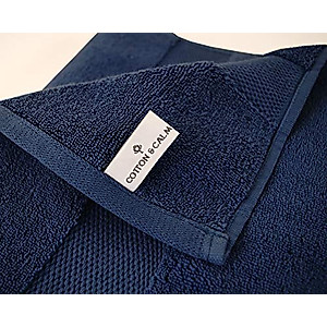 Cotton & Calm Exquisitely Plush and Soft Extra Large Bath Towel (Navy Blue, 35" x 70", Set of 1) Premium 100% Combed Cotton Oversized Luxury Bath Sheet, Pool Towel, Beach Towel