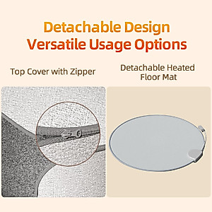 Under Desk Heater, Electric Foot Warmer for Office & Home, Portable Space Heater with Heated Floor Mat, Radiant Heater Indoor Use for Foot Leg, Quiet Foot heater with Thermostat and Timer UEMUSI