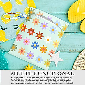 zcyxuuw Wet Bag, Wet Dry Bag, Wet Bag for Swimsuit, Travel, Beach, Pool, Diapers, Dirty Yoga Gym Clothes, Toiletries, Makeup Bag, Waterproof Reusable Cute Daisy Floral Flower