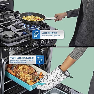 Unique Appliances UGP-24CR LG Classic Retro Freestanding Gas Convection Oven Light, Range with 4 Burners, 24", Summer Mint Green