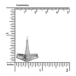 WithLoveSilver Sterling Silver 925 Thor's Hammer Norse Viking Amulet Design Pendant