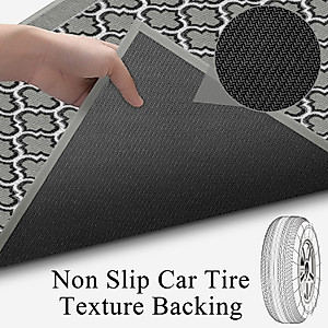 GOYLSER Kitchen Floor Mat Cushioned Rug Runner Mat Kitchen, Thick Waterproof Non-Slip Grey Kitchen Rugs for Hardwood Floors, Washable Rugs for Kitchen Floor, Gray Kitchen Rugs Non Skid, 60"x26"