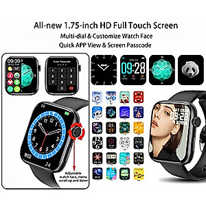 Smart Watch for Men Women Make Answer Call/Voice Control, IP67 Waterproof Android Smartwatches with Text Call /28 Sports Heart Rate Blood Pressure SpO2 Sleep Monitor Step Counter Black