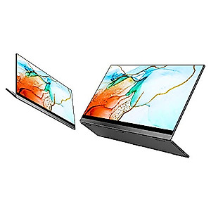 UPERFECT 4K Portable Monitor Touchscreen, S Gravity Sensor Automatic Rotate 15.6'' Slimmest 100% Adobe RGB 10-Point Touch UHD 2 USB C Monitor Bracket Integrated & Frameless Bezel Glass Laptop Display