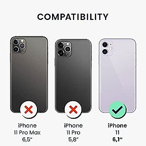 kwmobile Crossbody Case Compatible with Apple iPhone 11 Case - Clear TPU Phone Cover w/Lanyard Cord Strap - Transparent/Black