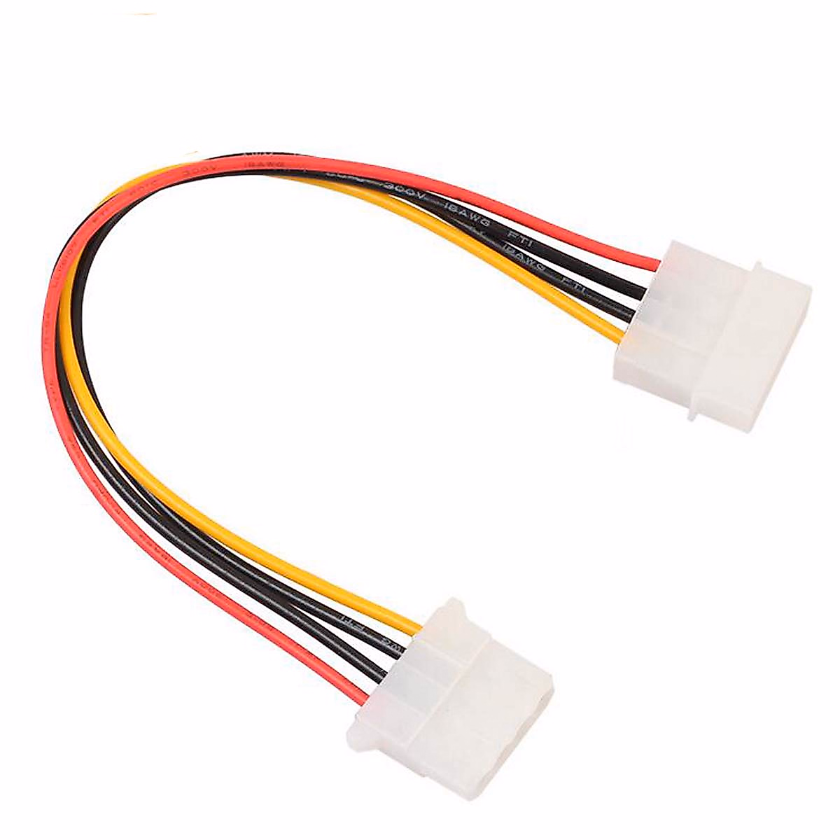 2 Pack Computer Molex 4 Pin Power Supply Extension Cable - Female to Male HDD IDE Computer Fan Internal Power Extension Cable 8 Inch