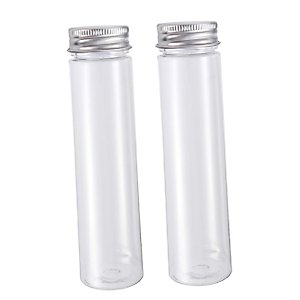 FUNOMOCYA 2pcs Clear Container Test Tubes with Lids Plastic Terrarium Containers with Lids Cosmetic Containers Travel Lotion Bottle