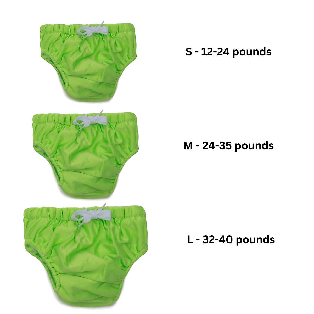 KaWaii Baby Swim Cloth Diaper, Reusable Unisex Infant Swimming Pants, Lightweight, Comfortable, Pack of 2 Blue and Green (S) 12-25 lbs