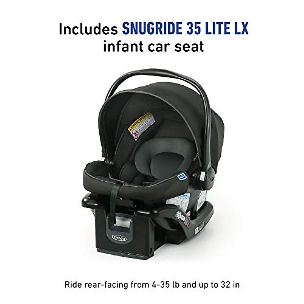 Graco, Modes Element Travel System Includes Baby Stroller with Reversible Seat Extra Storage Child Tray and SnugRide 35 Lite LX Infant Car Seat, Canter
