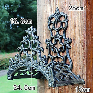 Riyyow European Retro cast Aluminum Aristocratic Logo Wrought Iron Garden Water Pipe Rack Gardening Frame Garden Home furnishings Wall Decoration