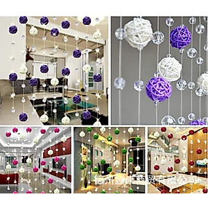 Parrot Chew Toys Bird Toys, 30 Pcs 1.2 inch Rattan Wicker Balls Parakeet Chewing Toys, for Budgies Conures Hamsters Bunny Toy, Decoration for DIY Craft Party Wedding