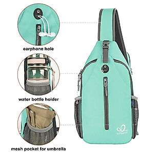 WATERFLY Crossbody Sling Backpack Sling Bag Travel Hiking Chest Bag Daypack