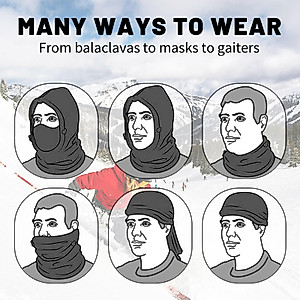 LANLFY 2PACK FR Balaclava Welding Hood 100% Cotton Full Face Cover HRC2 Neck Mask Protector (Black-2pack)