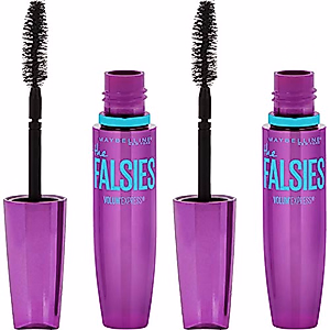Maybelline Volum' Express the Falsies Volumizing, Washable Mascara, Blackest Black, 2 Count