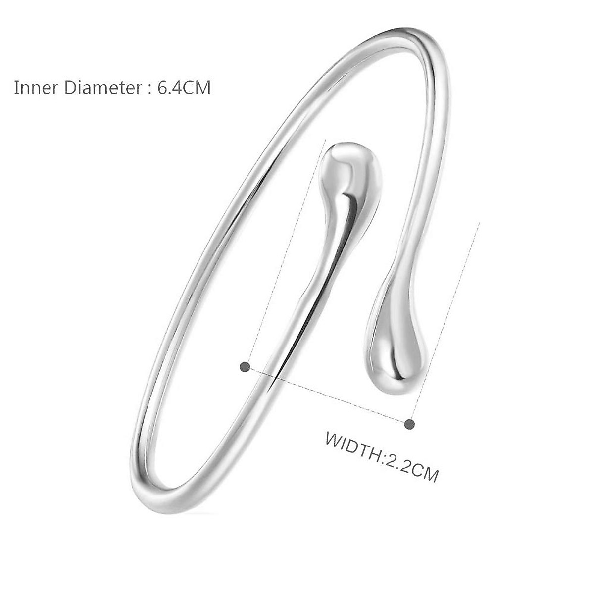 Vitaltyextracts Silver Plated Bracelet Shining Bangle Bracelets (Silver)