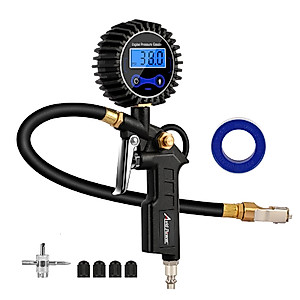 AVID POWER Digital Tire Pressure Gauge, Tire Inflator with Pressure Gauge 200PSI, Heavy Duty Air Chuck, Quick Connect Coupler for Air Compressor, Highly Accurate, Pressure Gauge with Deflator
