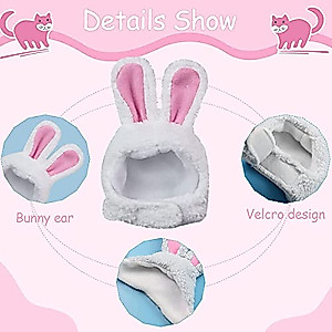 Cat Cute Costume Pet Plush Bunny Ears, Puppy Rabbit Headband Ear Hats, Snug Bunny Warm Hat with Ears for Cats Puppies and Small Dogs, Easter/Halloween/Party Cosplay (Pink, Bunny Ears)