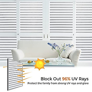 bofeifs Window Privacy Film Frosted Glass Window Film Non Adhesive UV Blocking Decorative Window Coverings for Home Office Meeting Room (Static Cling, Removable, Blinds Pattern) 35.6 x 78.7 inches