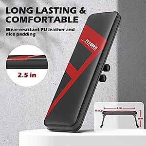 FLYBIRD Folding Flat Bench, Sturdy Lightweight and Space-saving Bench Press Flat Weight Bench, Easy to Assemble