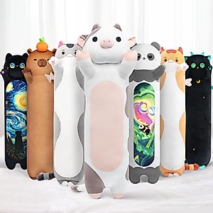 Mewaii Long Plush Cow Body Pillow, Cute Cow Stuffed Animals Soft Plushies, Cow Squishy Big Cuddle Pillow Toys for Girls (20 Inches)