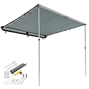 Yescom 8.2x8.2Ft Car Side Awning SUV Truck Vehicle Canopy UV50+ Rooftop Pull Out Tent Shade Shelter for Outdoor Camping