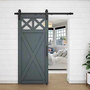 National Hardware N700-114 Interior Sliding Barn Door Hardware Double Floor Guide, 1 3/4 in, Matte Black
