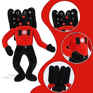 YODOOLTLY SKIBIDI Toilet Toilet Speakerman Bosses Audio Plush Toys Cameraman Doll Horror Game Fun and Whimsical Trio Cameraman Soft Plush (Red)