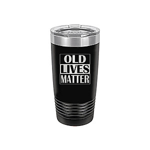 Rogue River Tactical Funny Gift Bundle - 20 Oz. Travel Tumbler Mug And 11oz Coffee Mug Old Lives Matter Senior Citizen Novelty Cup Combo Retirement Birthday Gag Gift Set Mom Dad Grandma or Grandpa