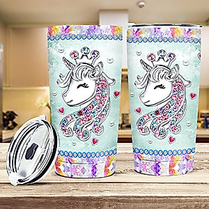 wowcugi Unicorn Cup Stainless Steel Insulated 20oz Magic Horse Tumbler Coffee Travel Mugs Unicorns Cups For Women Girls Kids Christmas Birthday Present Gifts Idea