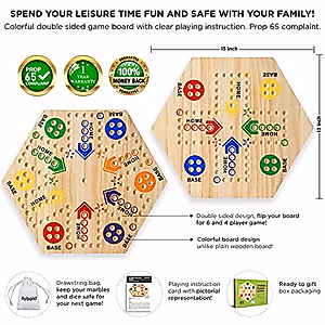 flybold Wooden Game Set - 6 x 10 x 6 Inches - Family-Friendly Game for Kids and Adults - Board Games for Adults for Indoor/Outdoor Fun, BBQs, Parties, and Picnics