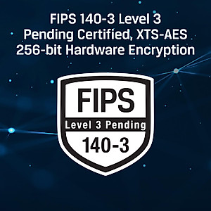 Kingston Ironkey Keypad 200 128GB Encrypted USB | Alphanumeric Keypad | Multi-Pin Access | XTS-AES 256-bit | FIPS 140-3 Level 3 Certified | Brute Force & BadUSB Protection | IKKP200/128GB,Blue