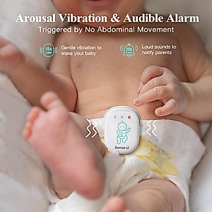 Sense-U Pro Baby Movement Monitor with Arousal Vibration, Movement/Rollover/Overheating Alerts, Audible & App Notifications, Easy Clip-On Design, Smart Sleep Monitor, FSA/HSA Eligible