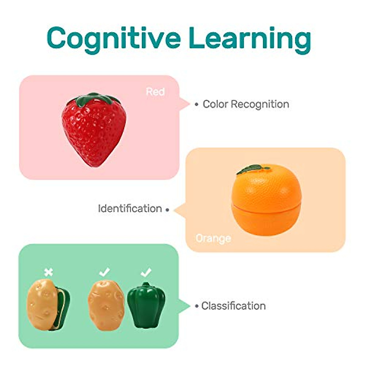 CUTE STONE 40PCS Kids Play Kitchen Accessories, Play Cooking Toys with Pots and Pans, Cutting Play Food Set and Cookware Utensils Kids Kitchen Playset for Boys Girls