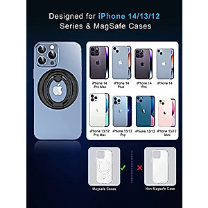 SUPERONE for MagSafe Phone Ring Holder, Adjustable Magnetic iPhone Kickstand, Phone Ring Stand, Removable Ring Grip Wireless Charging Only Compatible with iPhone 15 &14 & 13 & 12 Series & MagSafe Case