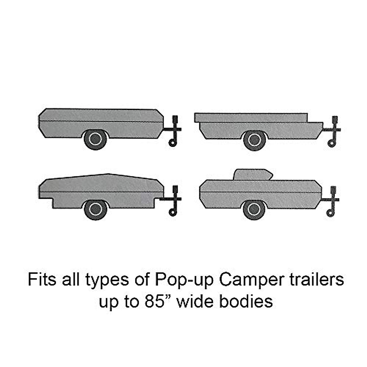 GEARFLAG Pop-up Folding Camper Cover Reinforced Windproof Side-Straps Fits 12'-14', Anti-UV Water-Resistance Heavy Duty Triple Layers for Trailer RV (Fits 12' - 14')