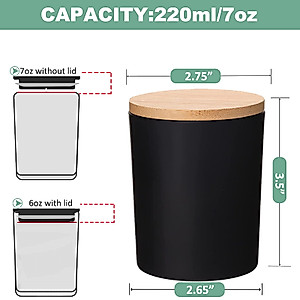 AMOTIE 12 Packs 7oz Candle Jars for Making Candles, Thick Glass Candle Jars with Bamboo Lid, Candle Making Kits Empty Candle Jars Bulk Candle Vessels Candle Labels Candle Tin - Crafting Supplies.…