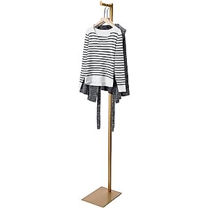 Sintuff Adjustable Cloth Display Stand Adjustable 48-72 Garment Display Single Metal Cloth Display Single Rack Display Single Costumer Shirt Display Costumer for Thrift Shop Retail Store (Gold)