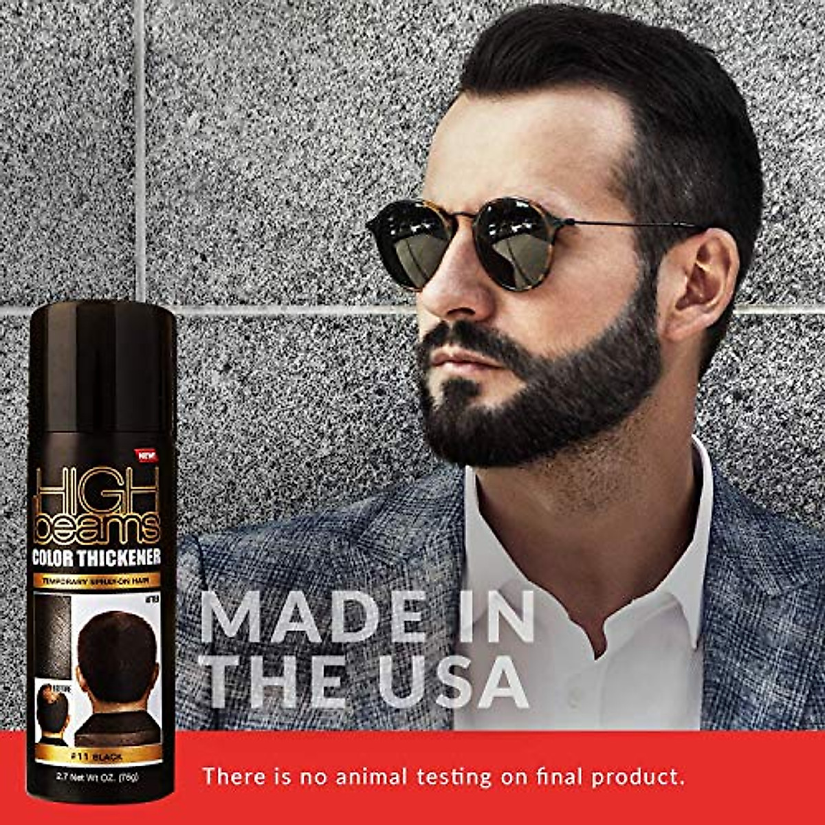 Salon Grafix High Beams Color Thickener Temporary Spray - Black for Unisex - 2.7 oz Hair Color