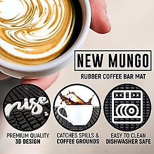 New Mungo Coffee Bar Mat - Coffee Bar Accessories for Coffee Station, Coffee Accessories, Coffee Bar Decor, Coffee Decor - Rise & Shine It's Coffee Time Coffee Mat - Rubber Bar Mats - 18”x12”