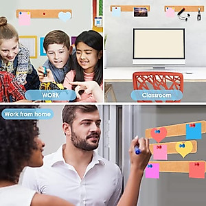 Grevosea 6 Pieces Bulletin Board Strips, Memo Board Cork Boards Strips for Walls Self-Adhesive Felt Pin Board Strips with 35 Pushpin for Home Office Decor & Memo Display No Damage for Wall （Brown）