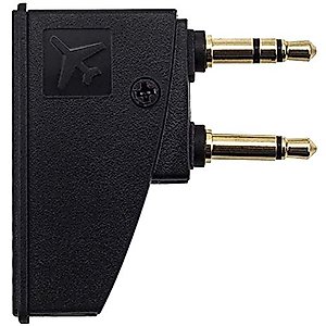 Xivip 3.5mm QC45 Airplane Headphone Adapter Compatible with Bose Quiet Comfort QC45 QC3 QC25 QC35 QC20 AE2 Headphones (Black)