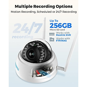 REOLINK RLC-542WA - 5MP HD Outdoor Camera for Home Security, Dual Band WiFi Security Camera with Person/Vehicle Detection, IK10 Vandal Proof, 5X Optical Zoom, 2.4/5 GHz WiFi, Time Lapse, Non-PT