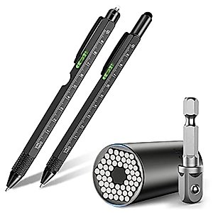Gifts for Dad, Universal Socket with 9 in 1 Multi-Tool Pen Set